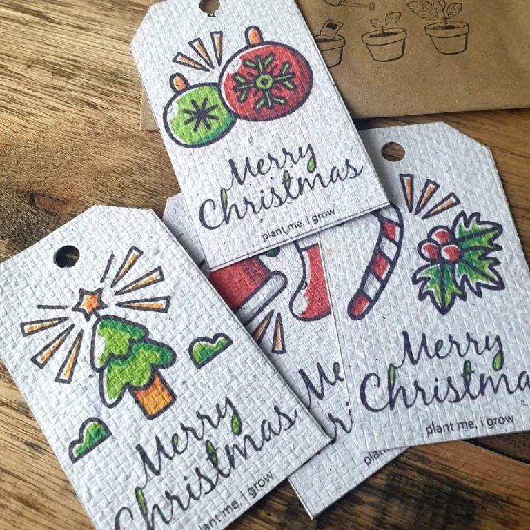 Seed Paper Gift Tags – Christmas Design - Origami Eco